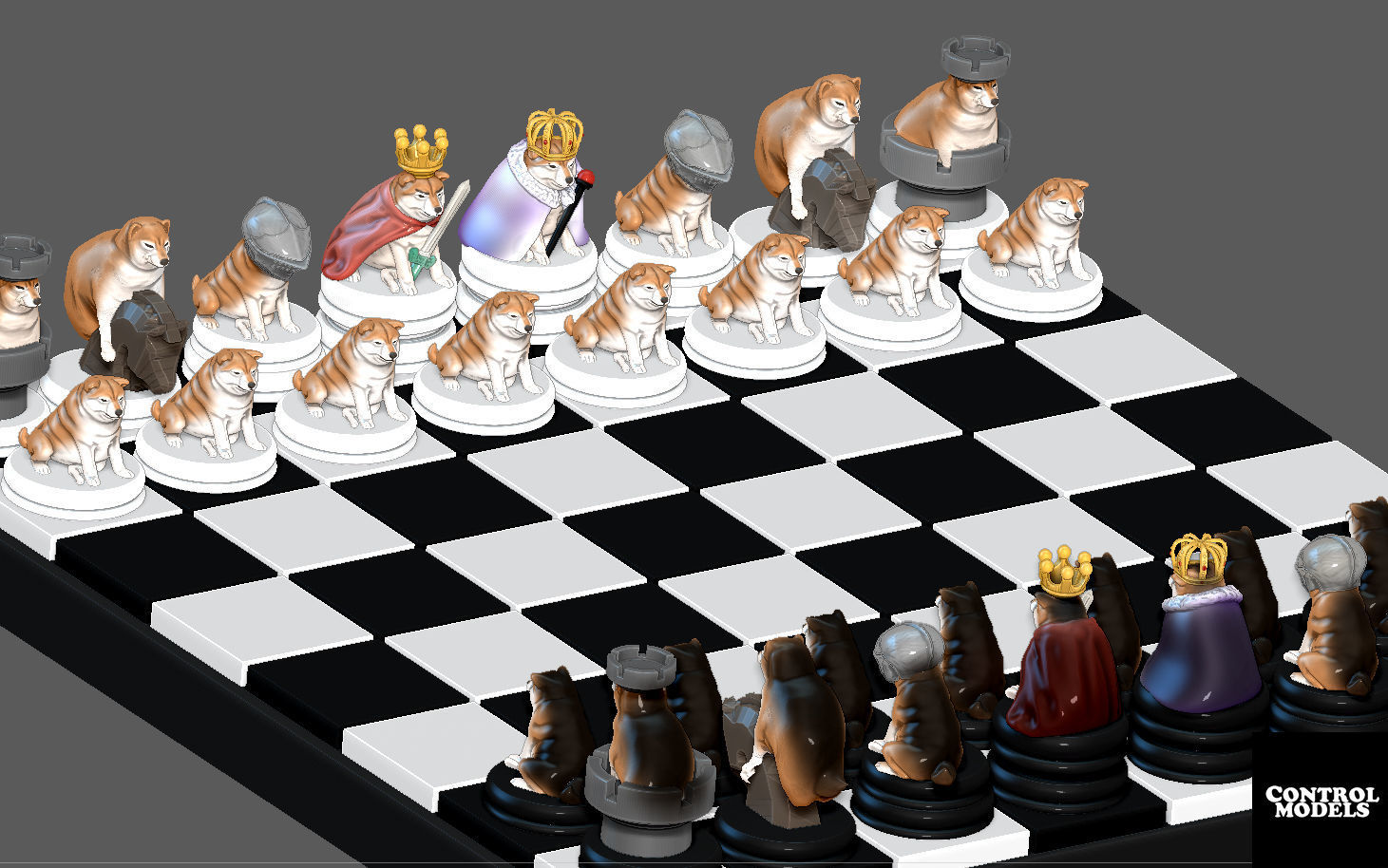 CHEEMS DOGE DOGGY CHESS SET PACK 3D model 3D printable | CGTrader