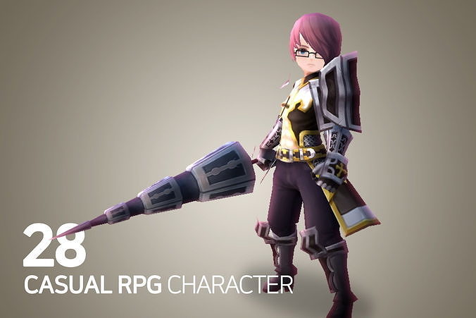 3D model Casual RPG Character - 28 Stark VR / AR / low-poly | CGTrader