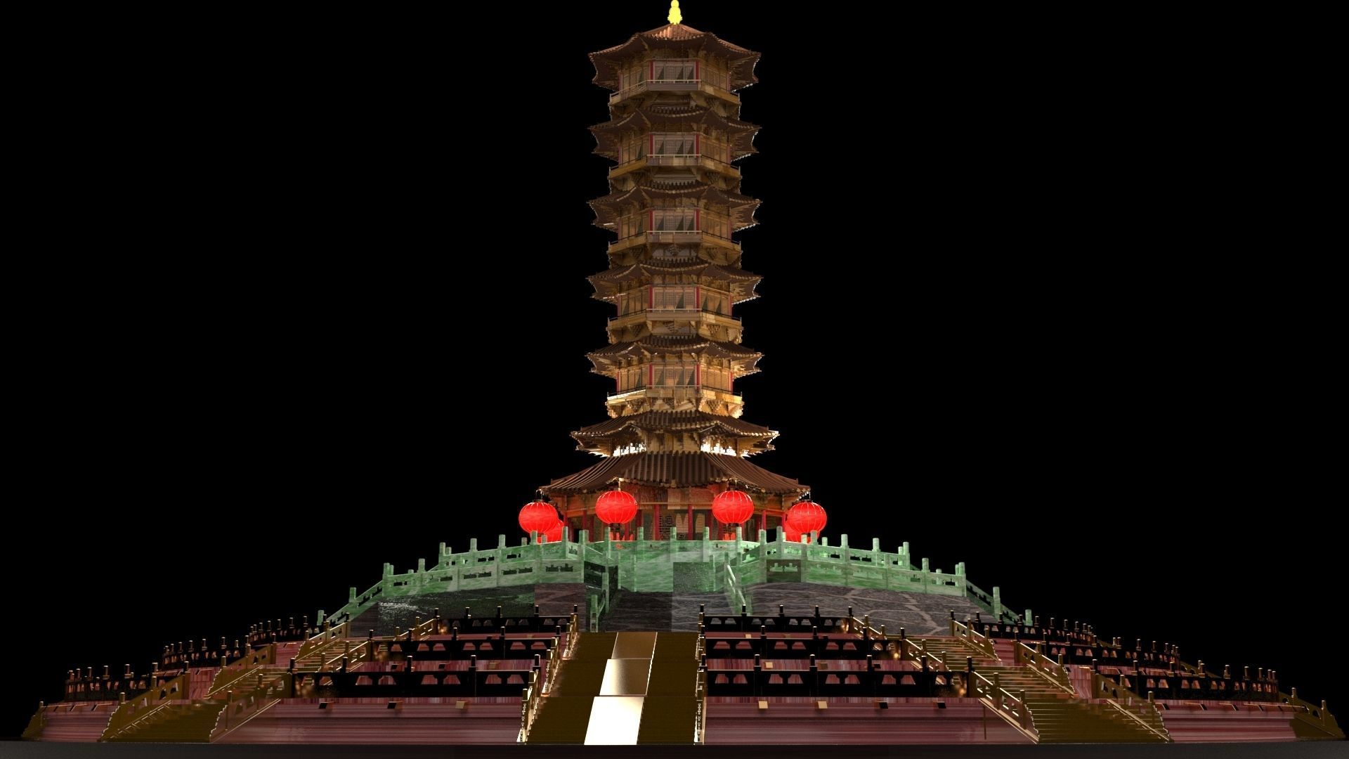 Chinese ancient tower 3D model | CGTrader
