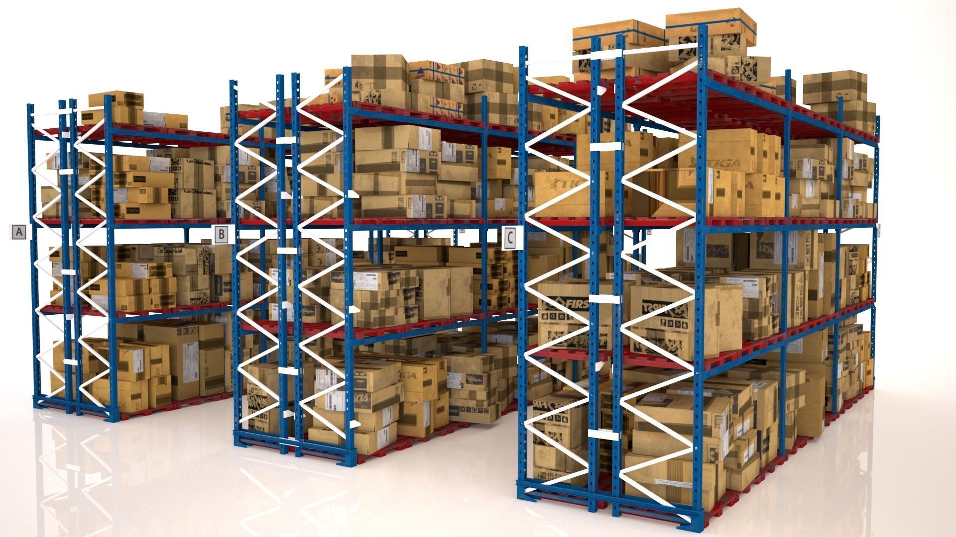 3D model Storage Rack warehouse box stand VR / AR / low-poly | CGTrader