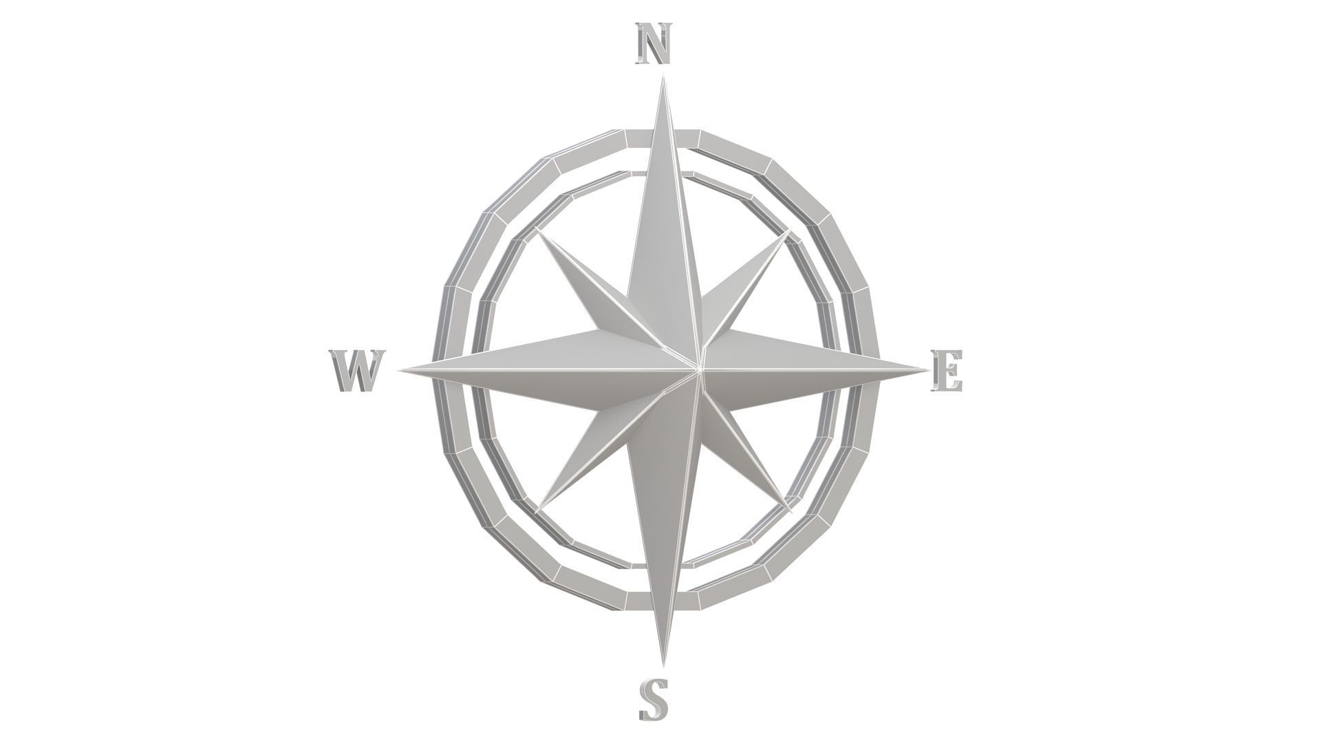 Basic Compass Rose 3D model | CGTrader