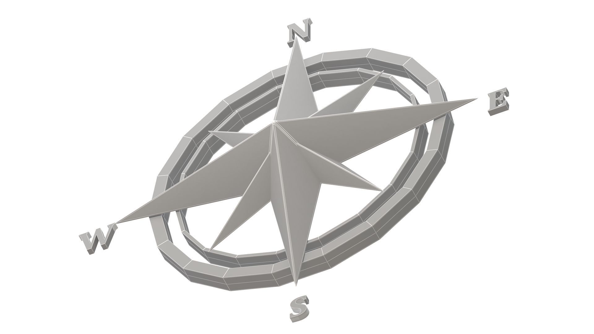Basic Compass Rose 3D model | CGTrader