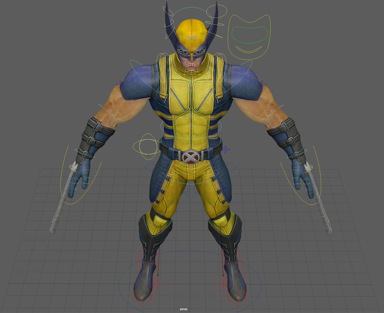 Wolverine Rigged Model 3D model rigged | CGTrader