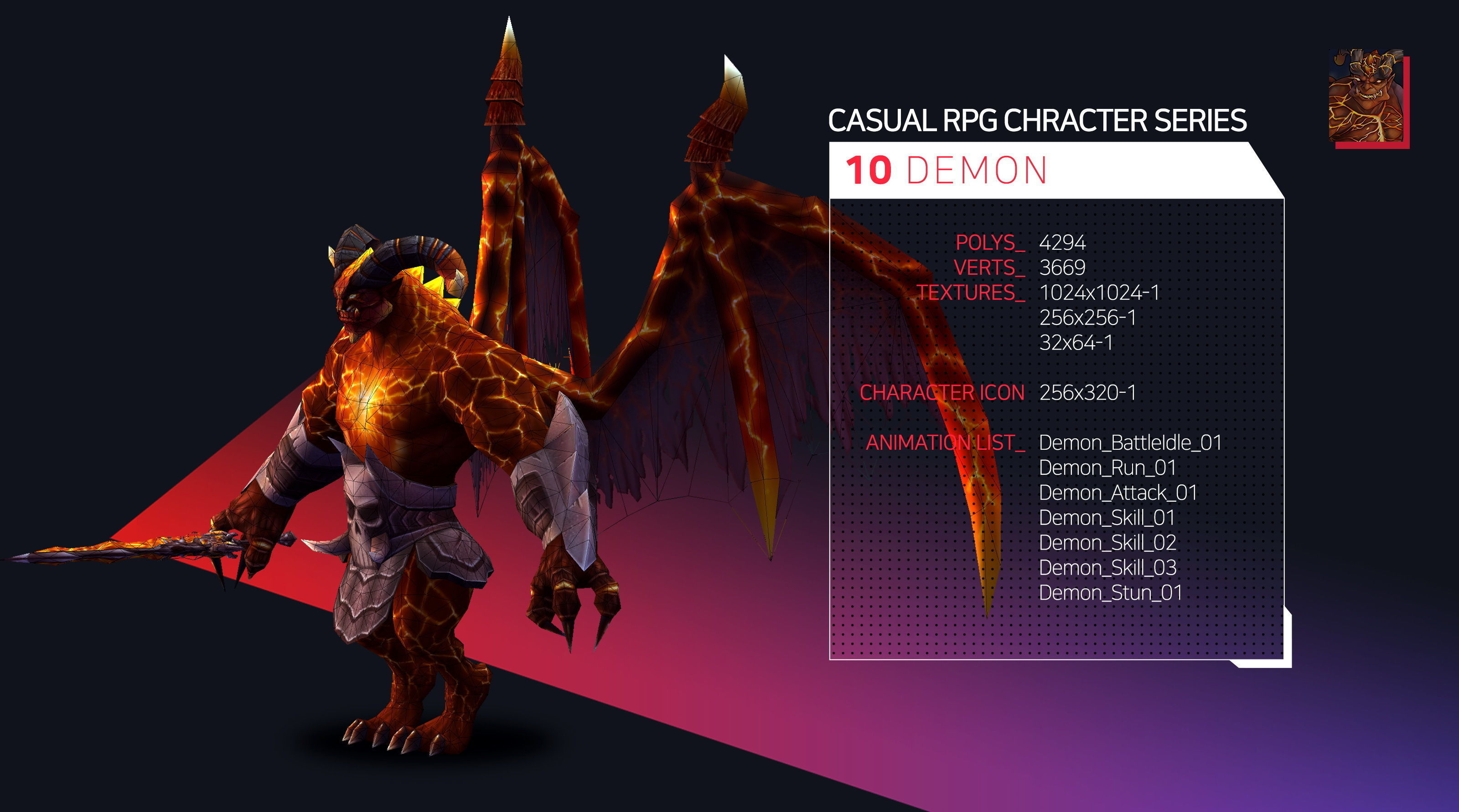 3D model Casual RPG Monster - 10 Demon VR / AR / low-poly | CGTrader