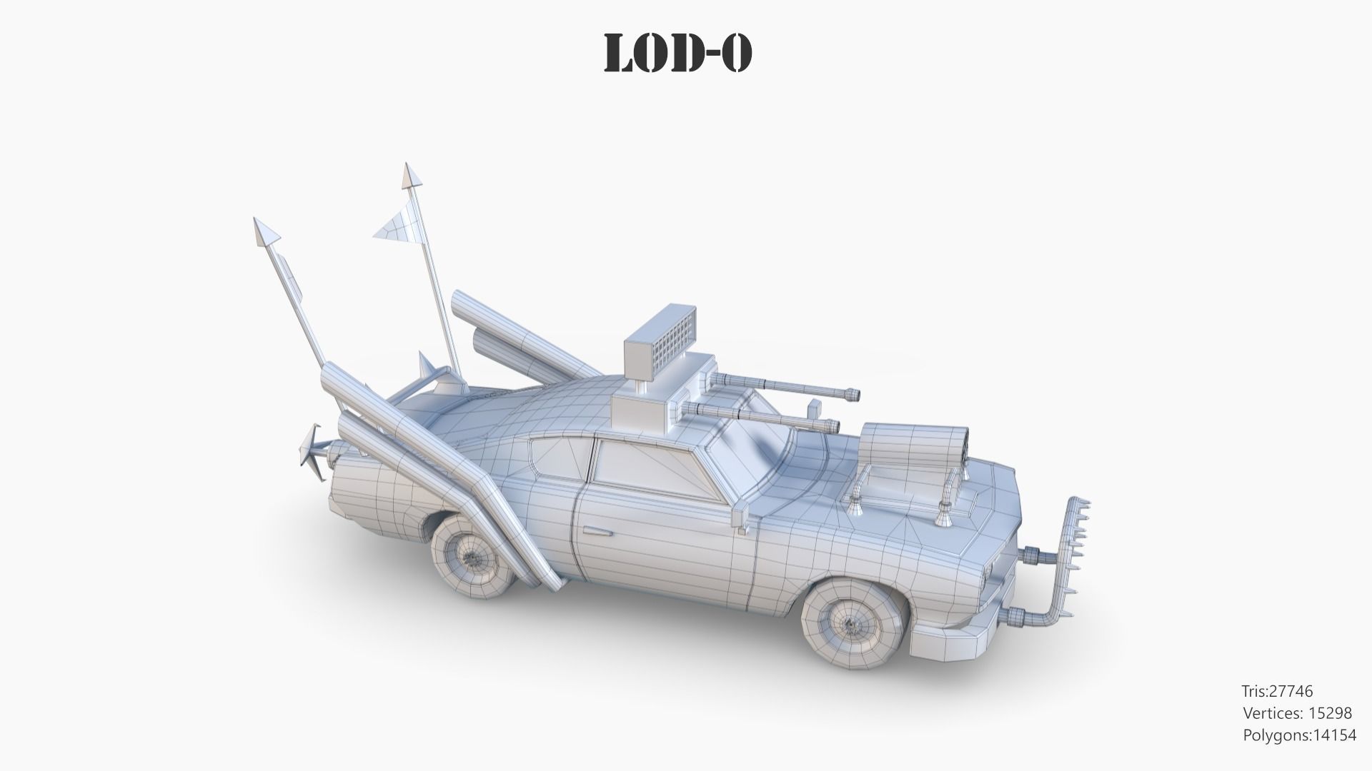 3D model Post Apocalyptic Plymouth Low-poly War Car Game Asset VR / AR ...