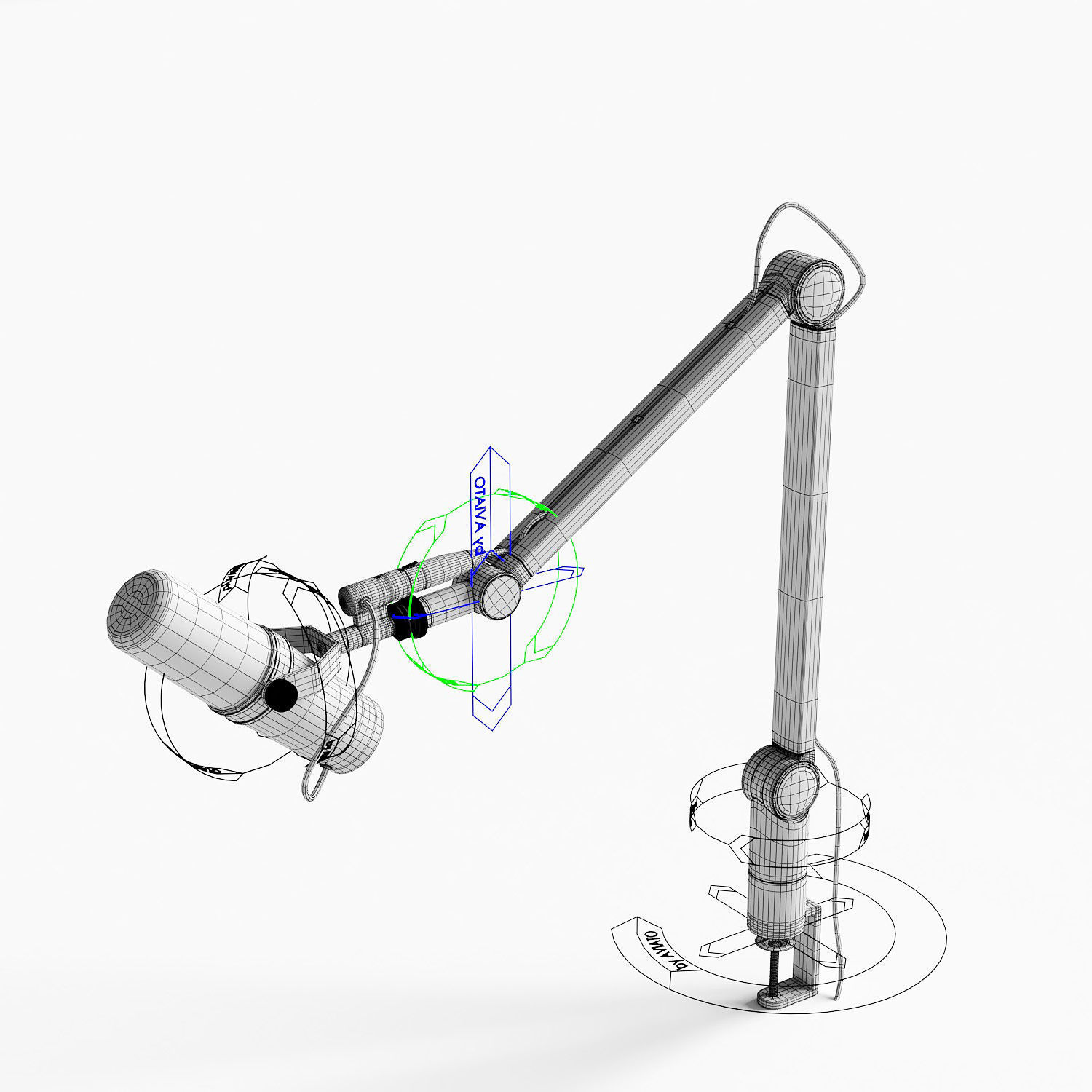 Microphone Shure and boom arm Blue 3D model rigged | CGTrader