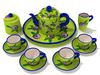 Apple Green Tea Service With Blue Accents 3D model | CGTrader