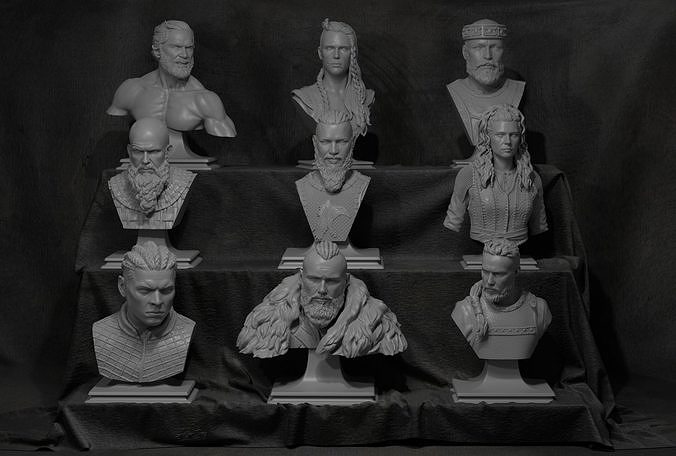 VIKING BUST COLLECTION 3D model 3D printable | CGTrader