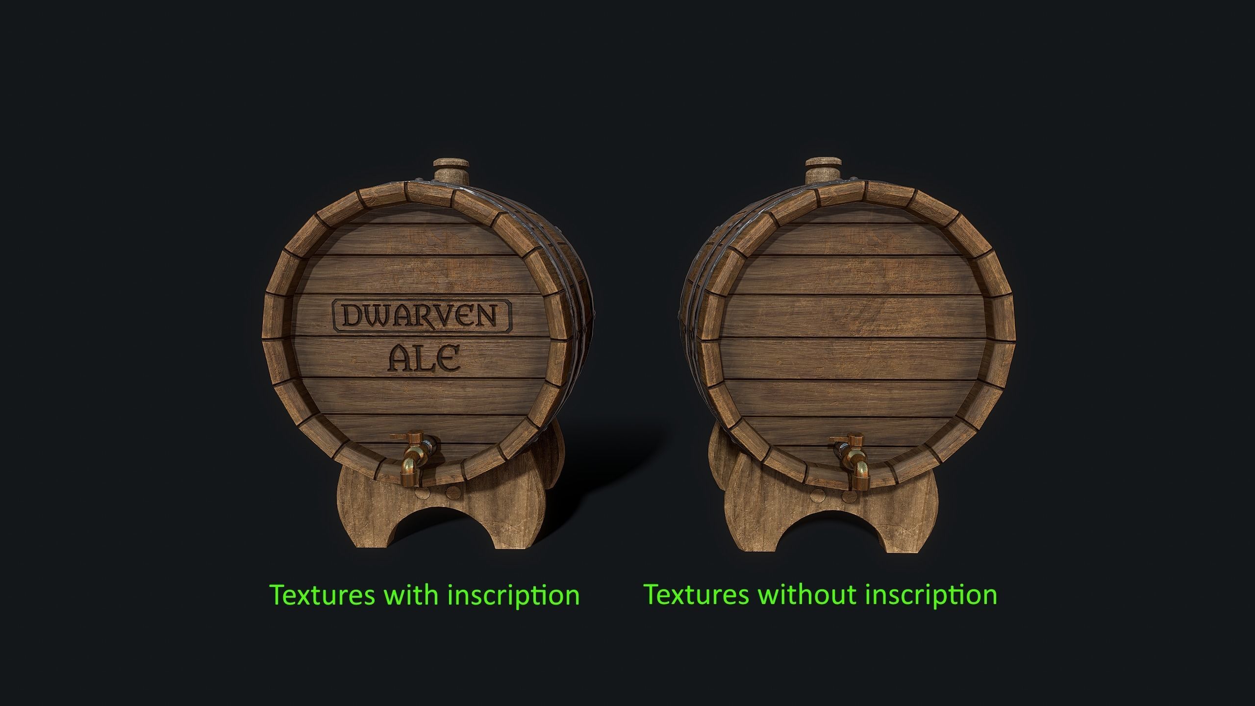 3D model Wooden ale barrel VR / AR / low-poly | CGTrader