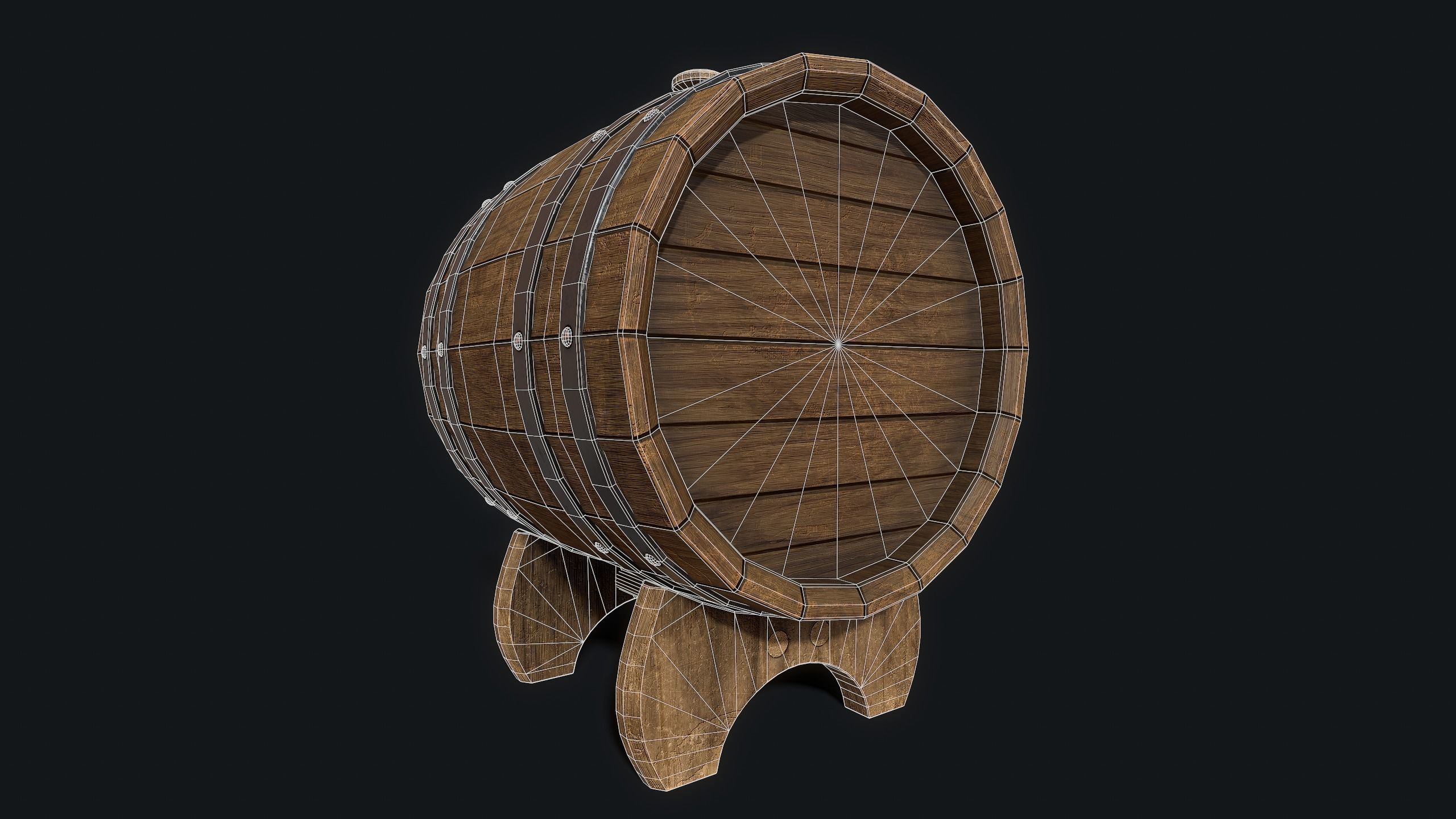 3D model Wooden ale barrel VR / AR / low-poly | CGTrader
