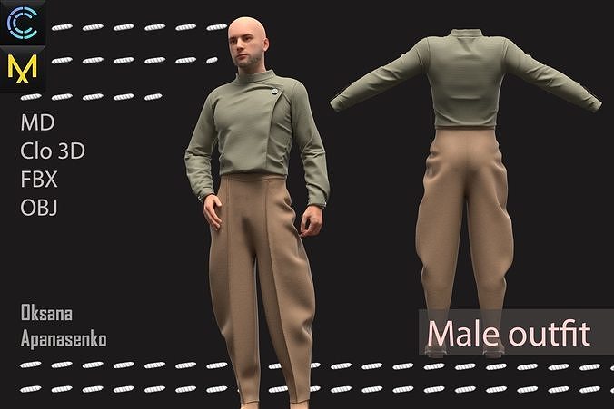 Male outfit 3D model | CGTrader
