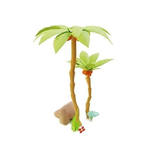 3D model Coconut trees lowpoly toon 3d model VR / AR / low-poly | CGTrader