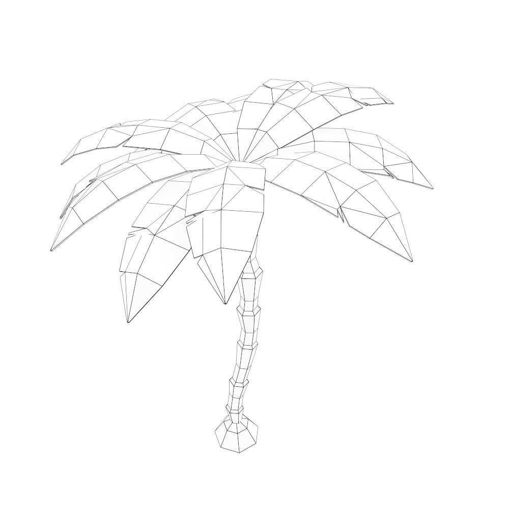 3D model Coconut tree lowpoly toon 3d model VR / AR / low-poly | CGTrader