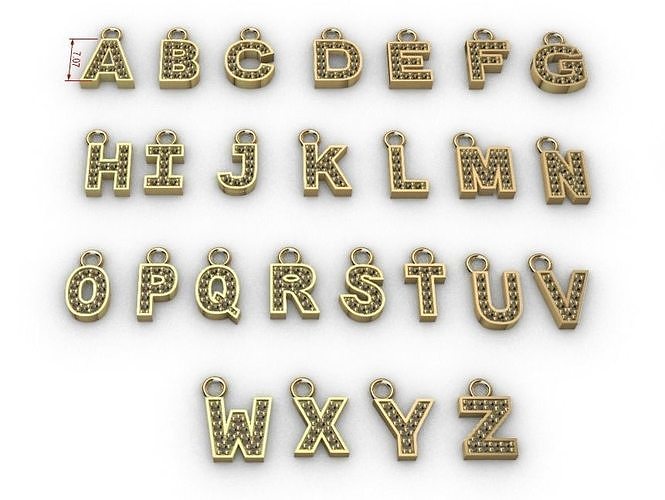 Abecedario letra Joyeria Alphabet jewelry letter 3D model 3D printable ...