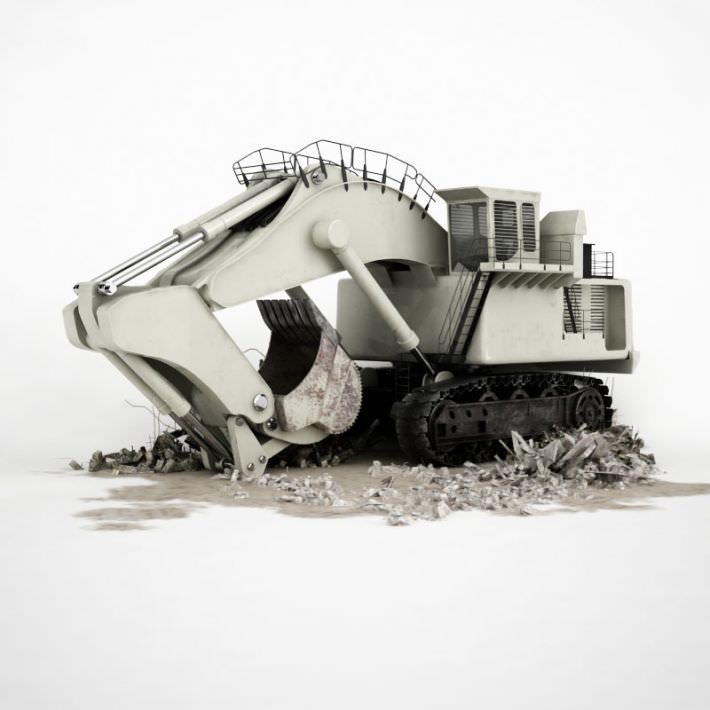 Excavator paper 3D model | CGTrader