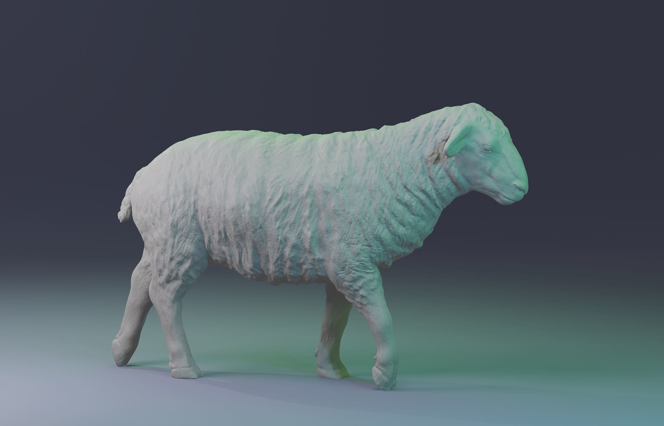 Realistic sheep optimized for printing walking version 3D model 3D ...