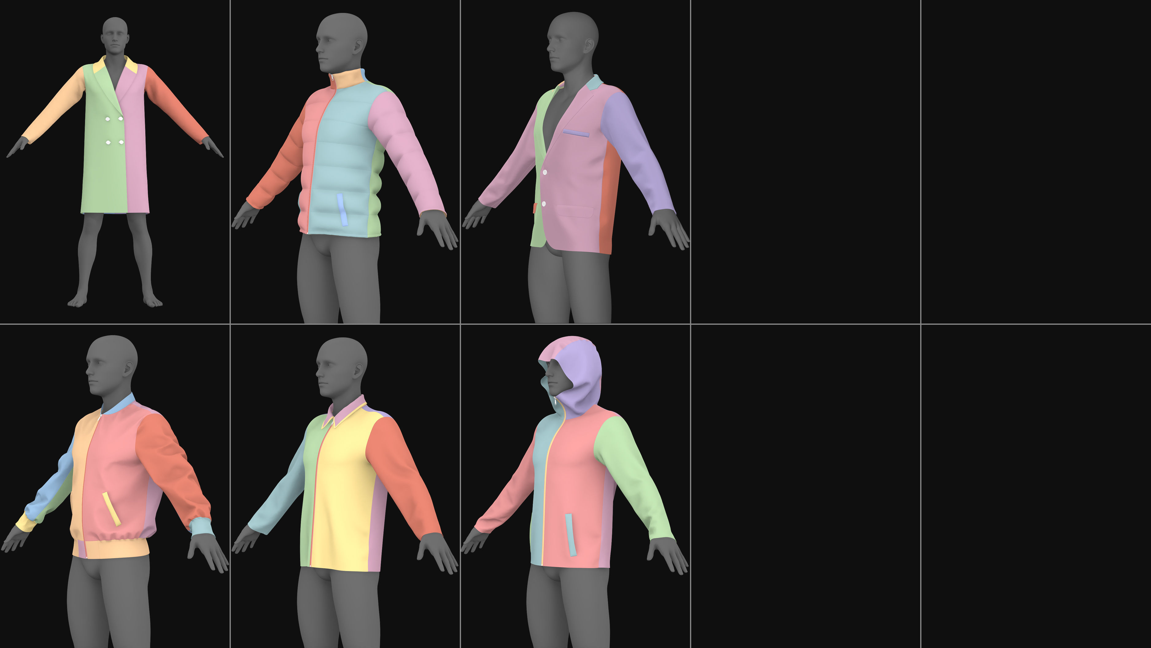 Female and male basic clothes pack MD Clo 3D zprj obj 3D model | CGTrader