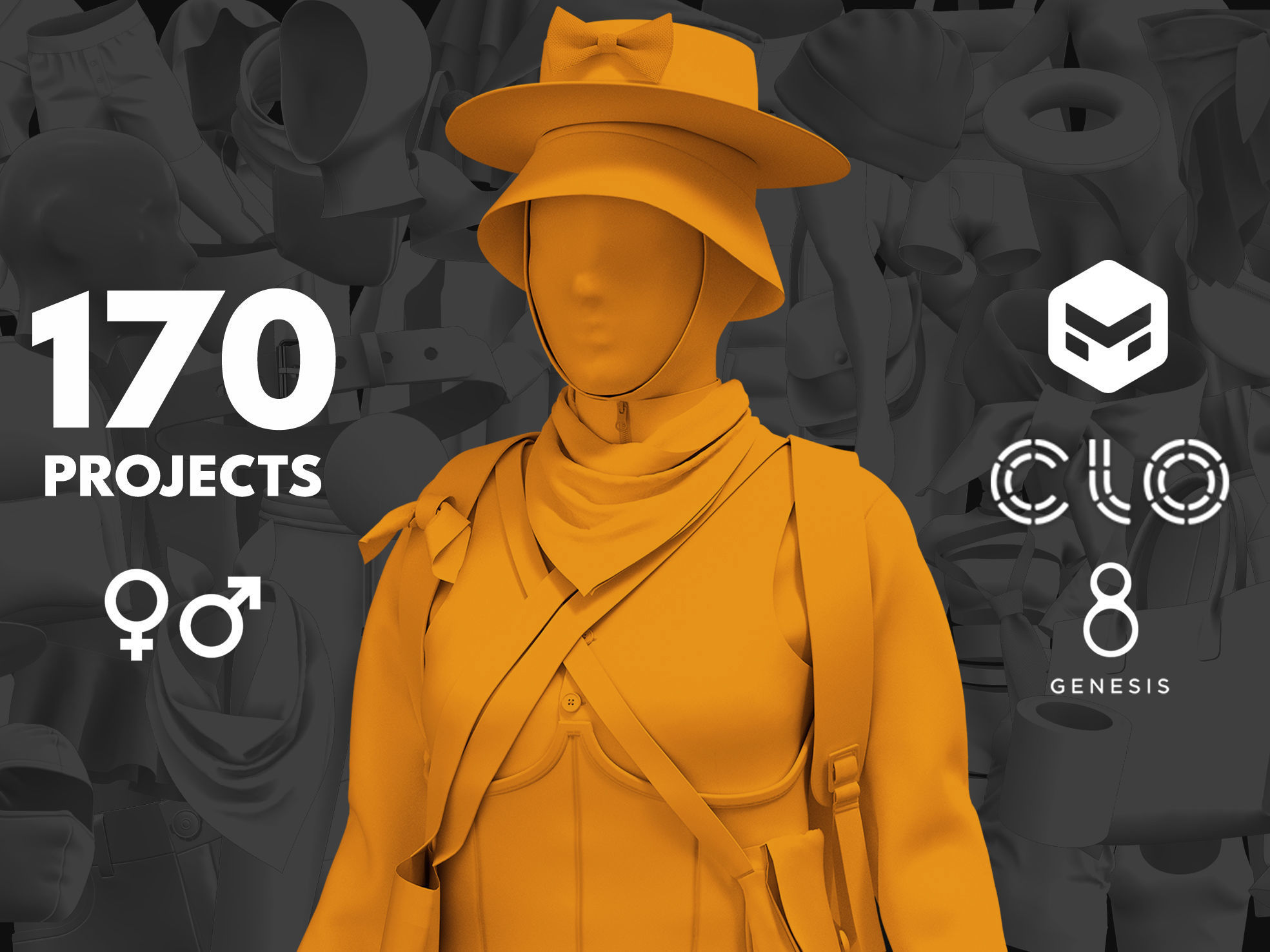 Female and male basic clothes pack MD Clo 3D zprj obj 3D model | CGTrader