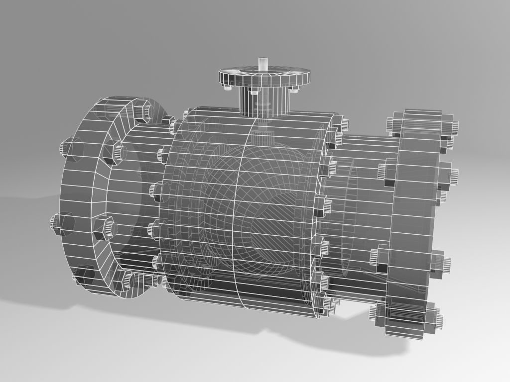 Industrial Ball Valve Cutaway 3D model | CGTrader
