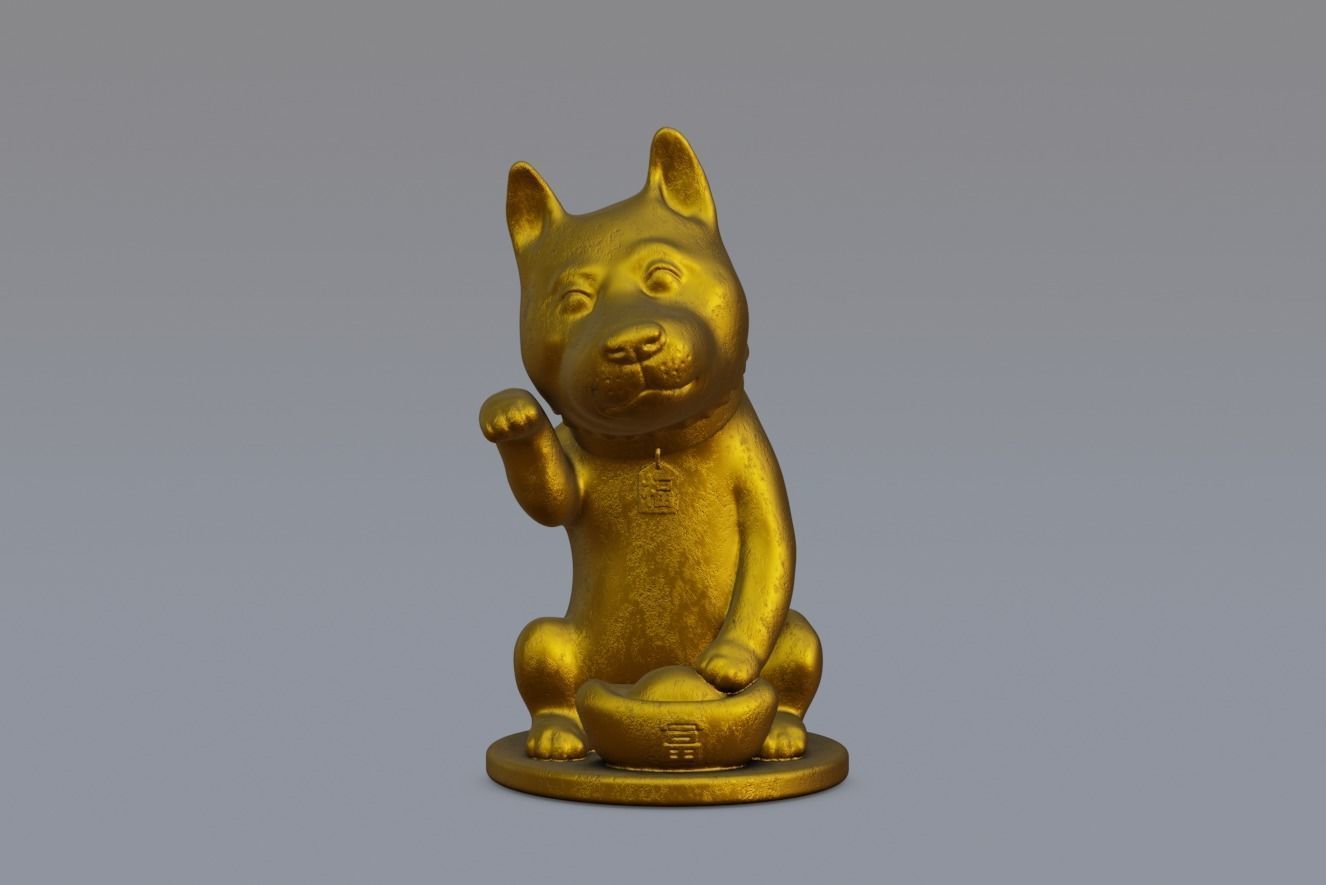 Maneki dog 3D model 3D printable | CGTrader