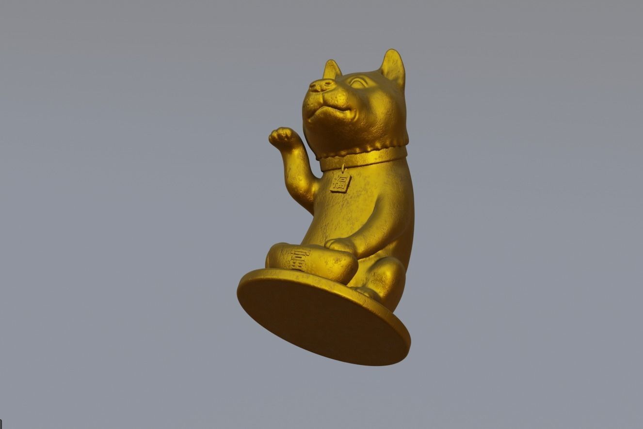 Maneki dog 3D model 3D printable | CGTrader