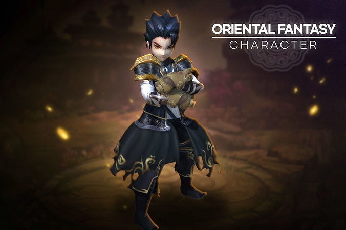 3D model Oriental Fantasy Character - Fighter Grade 0 VR / AR / low ...