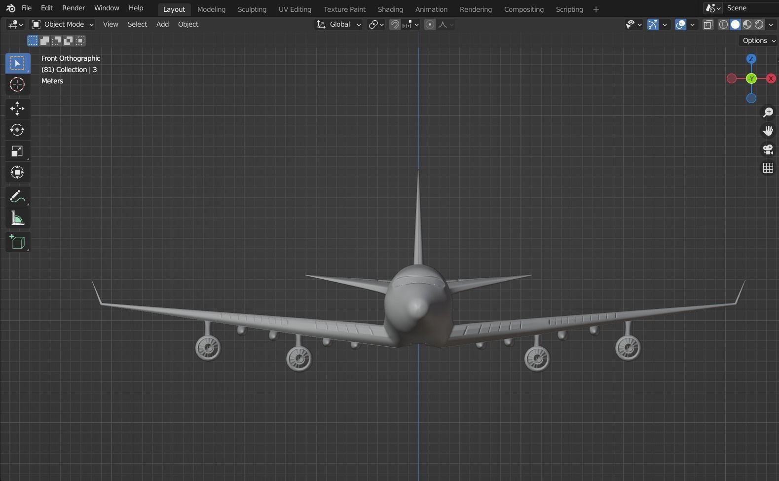3D model 747-100 Airplane Model with flexible design textures VR / AR ...