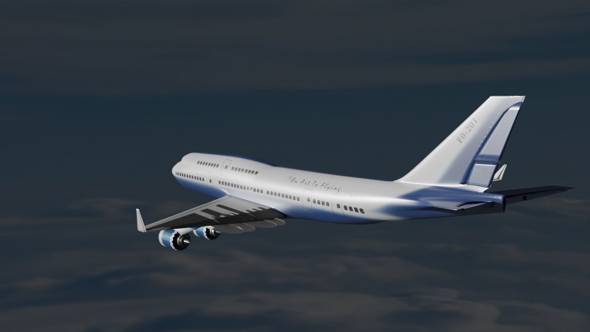 3D model 747-100 Airplane Model with flexible design textures VR / AR ...