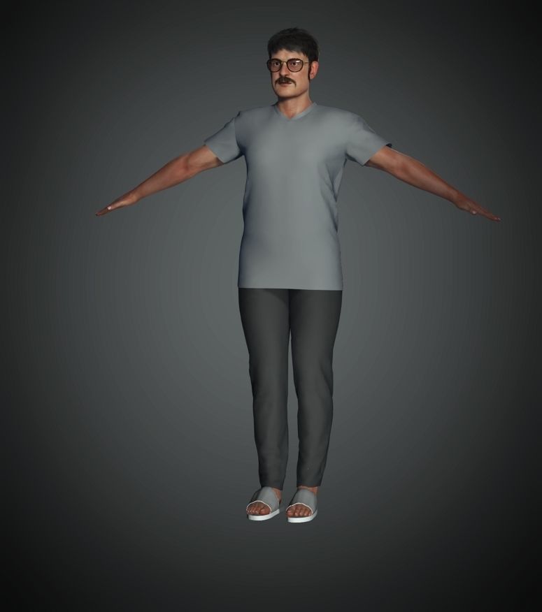 Ordinary Asian Man rigged 3D model 3D model rigged | CGTrader