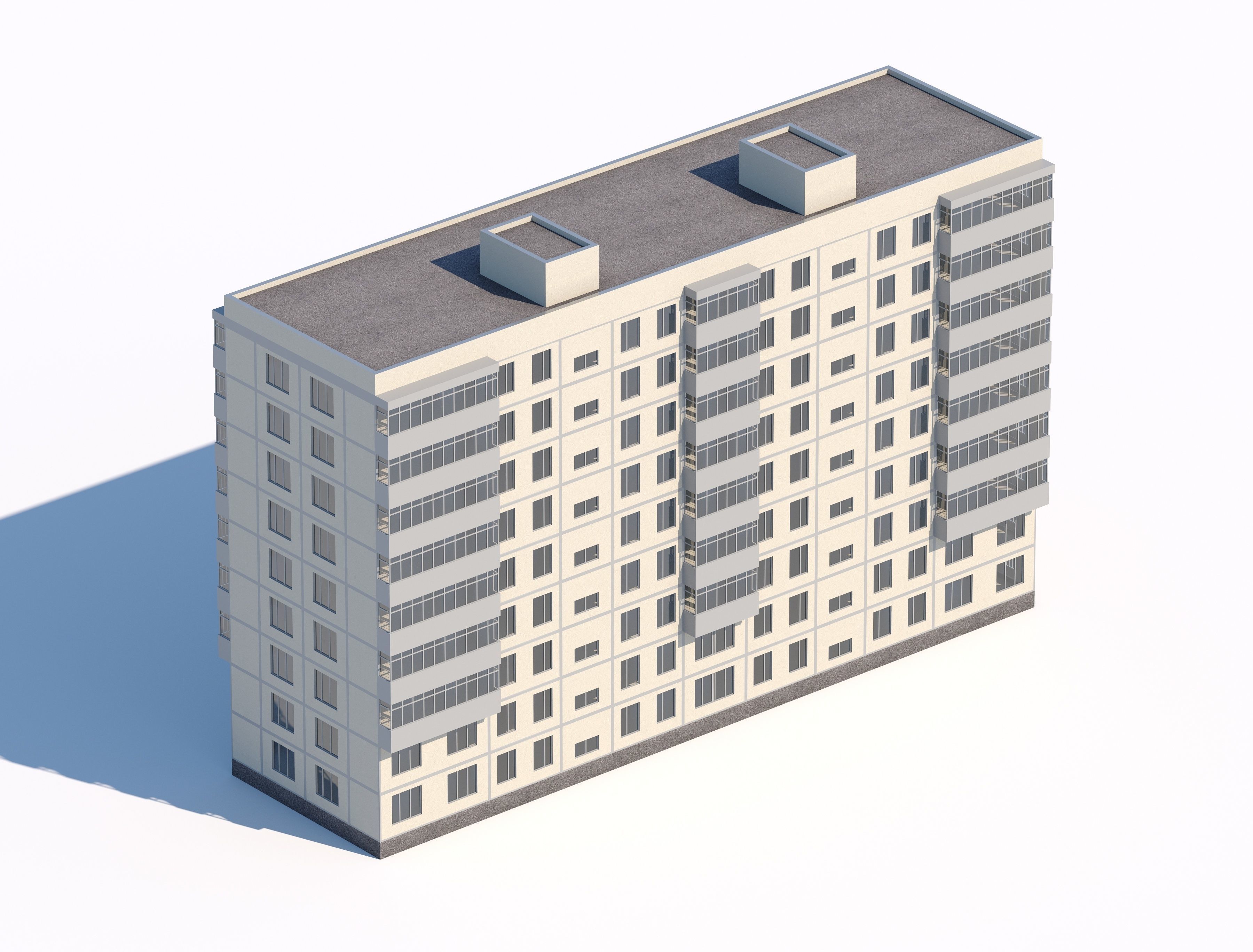 apartment low-poly building 3D model | CGTrader