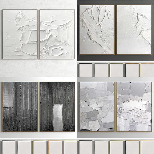 6 different Plaster Two Photo Frame 3D Model Collection | CGTrader