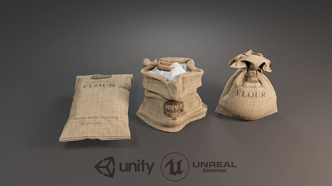 3D model Flour sacks VR / AR / low-poly | CGTrader