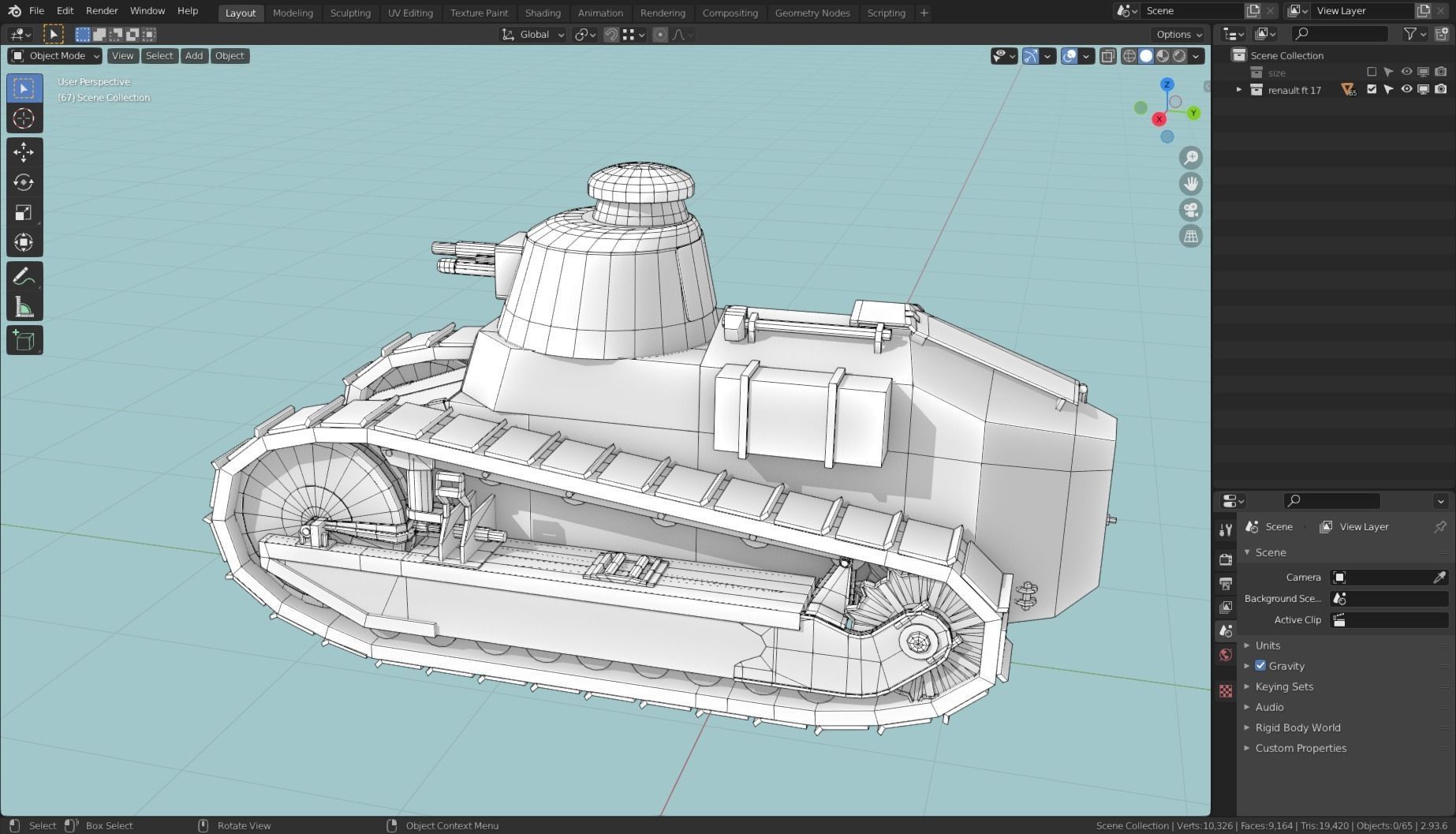3D model Renault FT 17 Tank Base Mesh VR / AR / low-poly | CGTrader