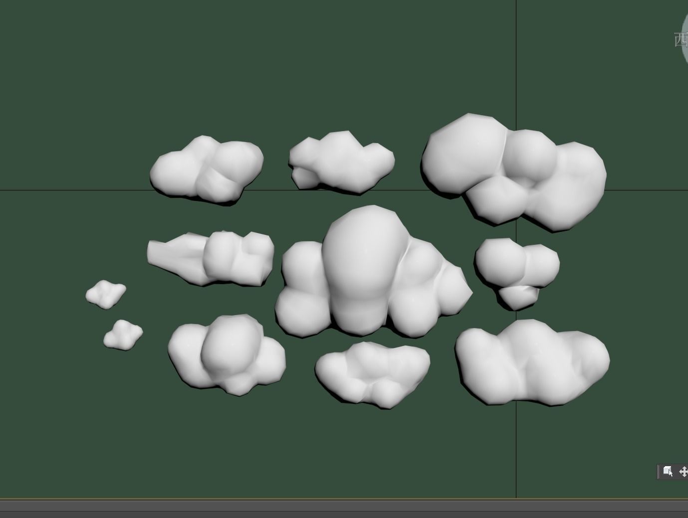 Cartoon cloud Baiyun CG model material Q version lovely cloud 3D model ...