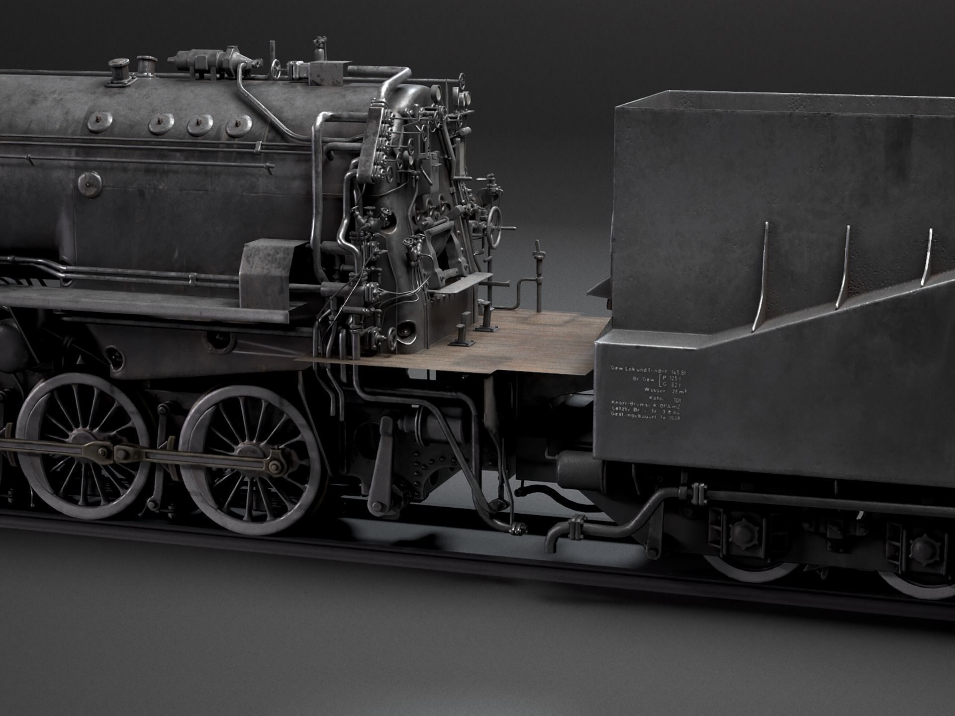 3D model BR-52 Steam Locomotive Set VR / AR / low-poly | CGTrader