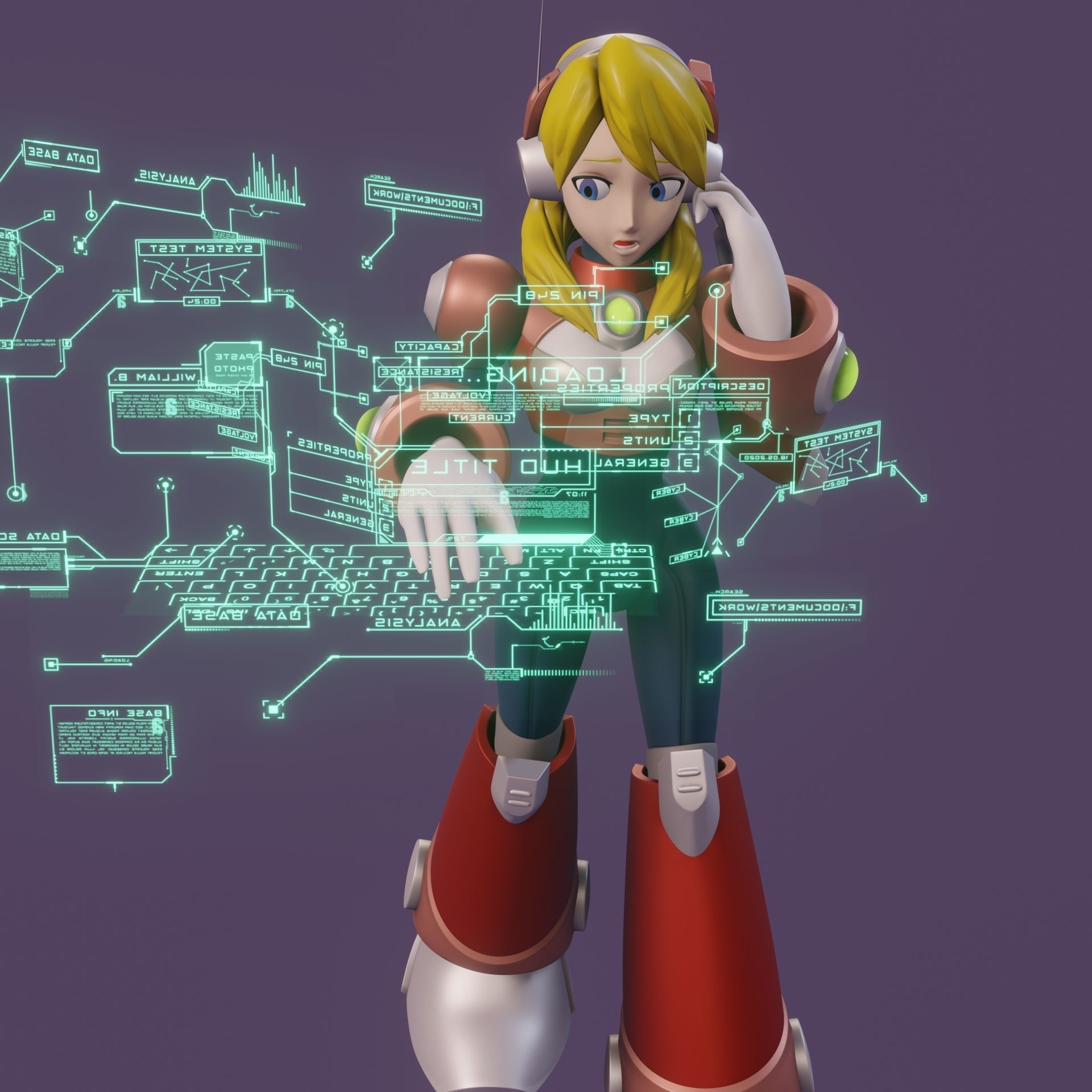 Alia - Megaman X 3D model animated rigged | CGTrader