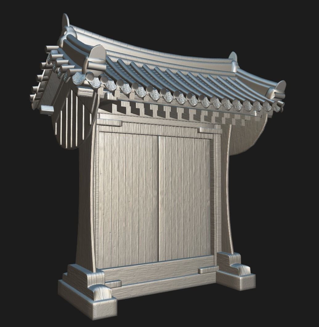 3D model Korean Traditional House Hanok Door 02 VR / AR / low-poly ...