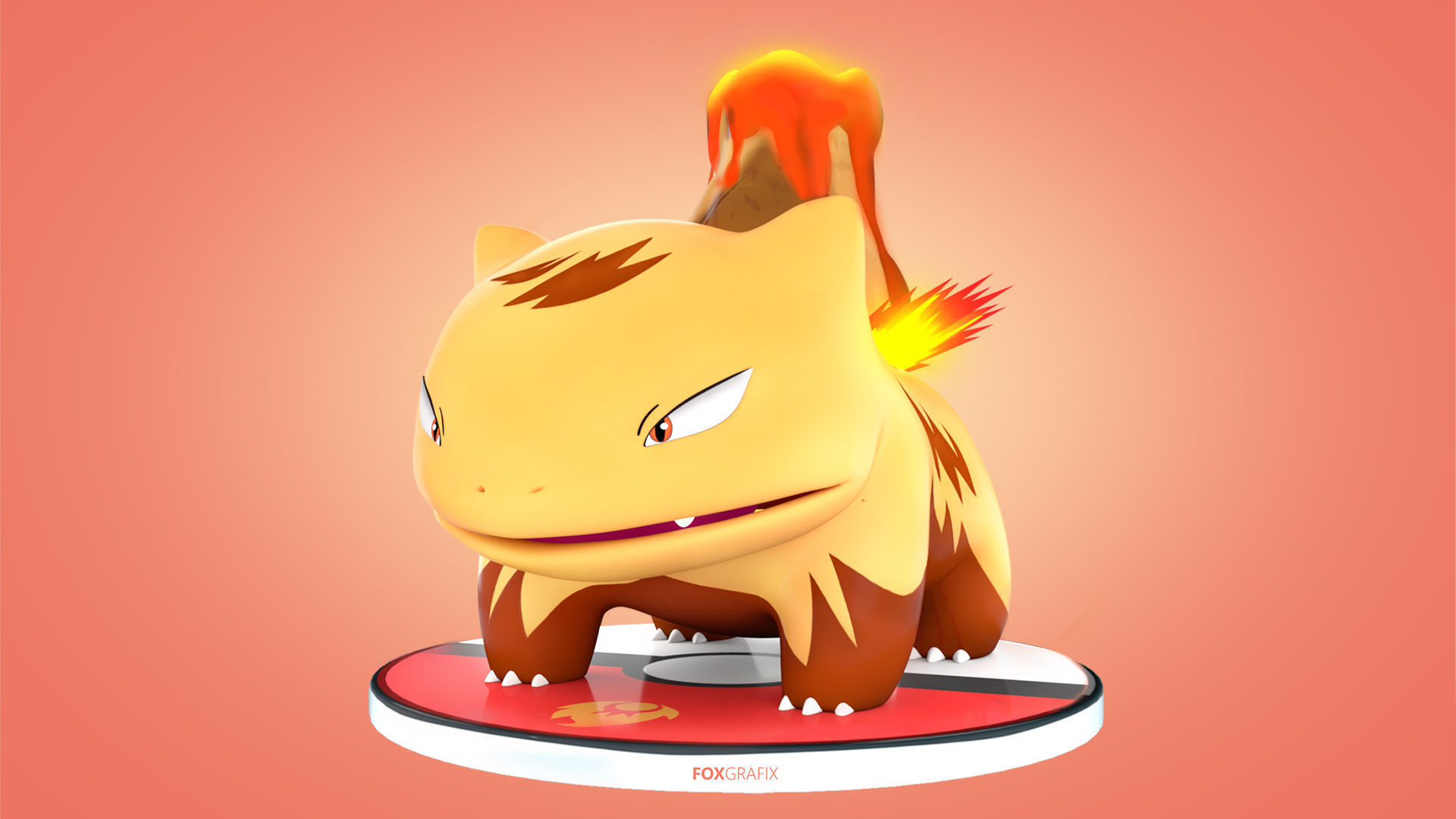 3D model Pokemon Bulbasaur Fire Concept VR / AR / low-poly | CGTrader