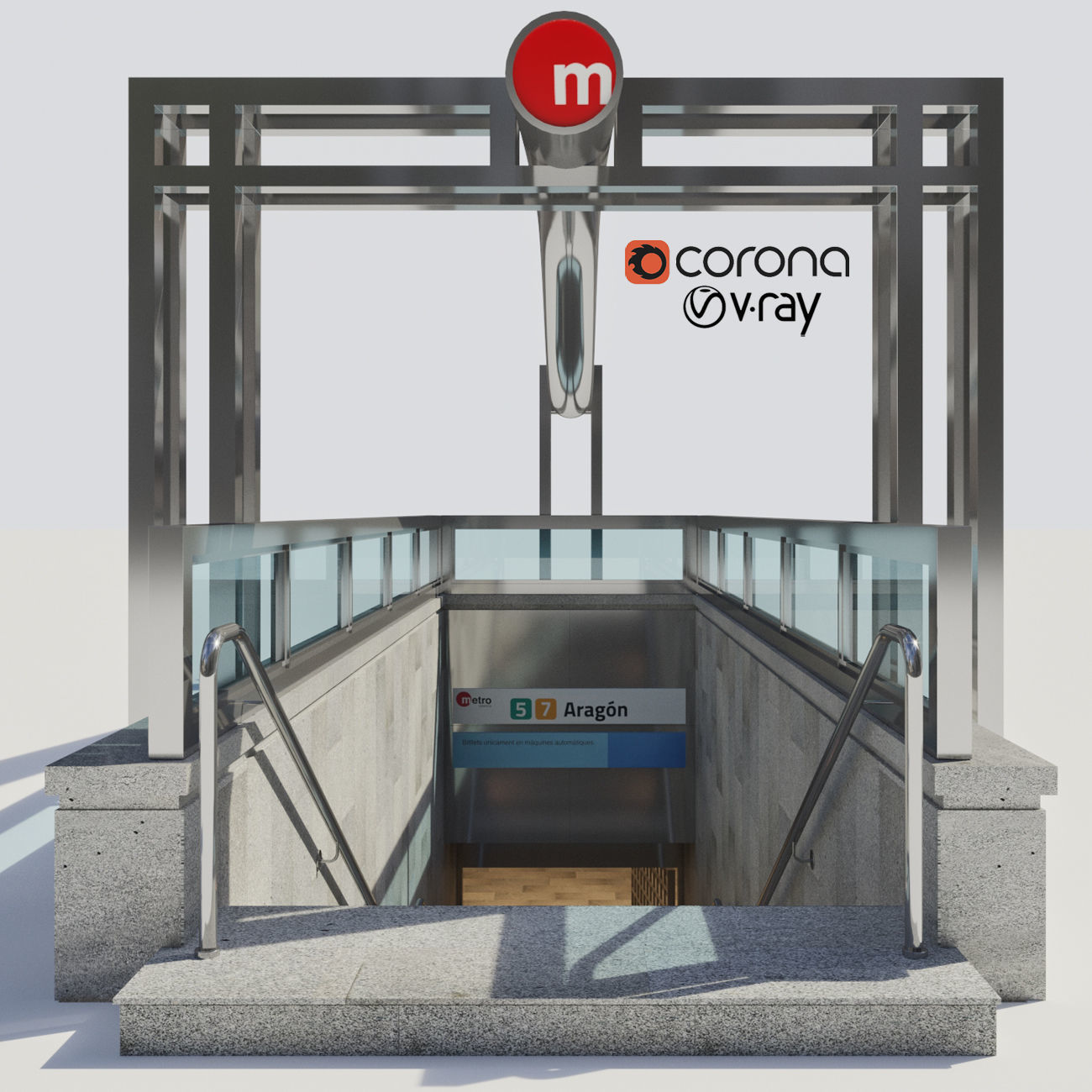 Subway station entrance 3D model | CGTrader