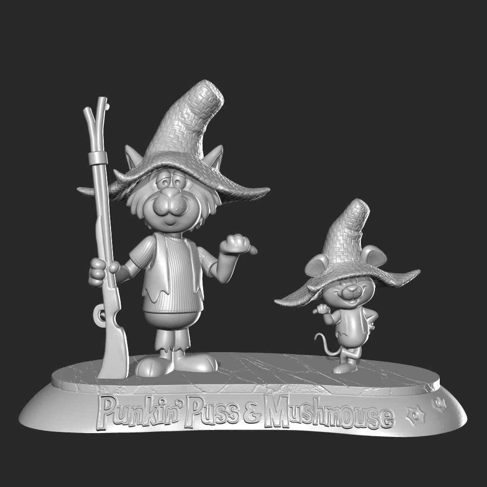 Punkin Puss and Mushmouse 3D model 3D printable | CGTrader