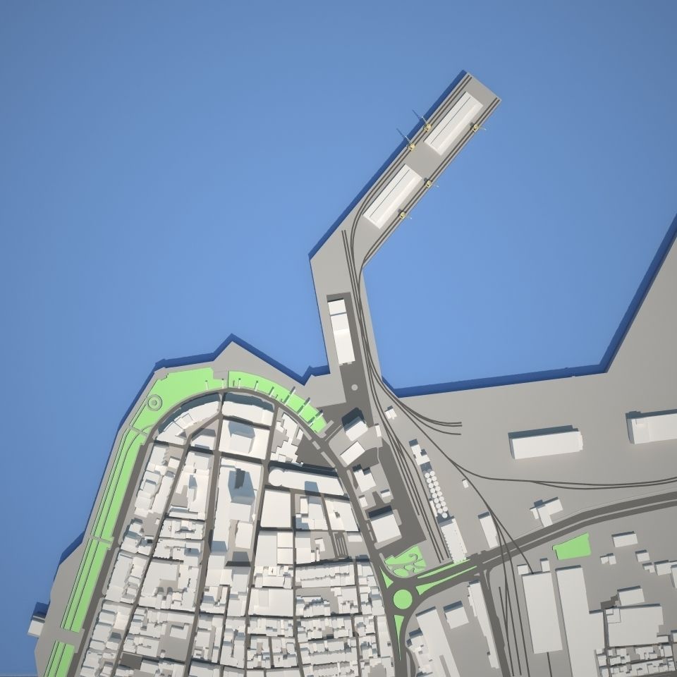 3D model Low Poly Cityscape All Buildings are Lowpoly VR / AR / low ...