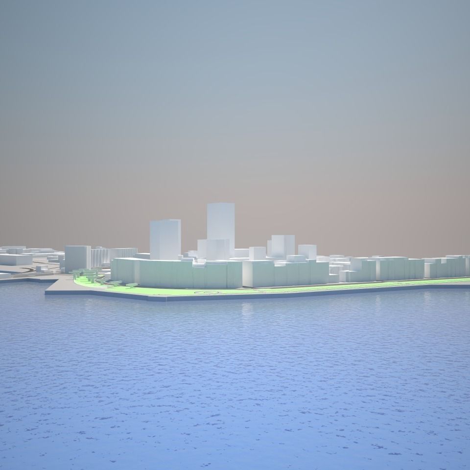 3D model Low Poly Cityscape All Buildings are Lowpoly VR / AR / low ...