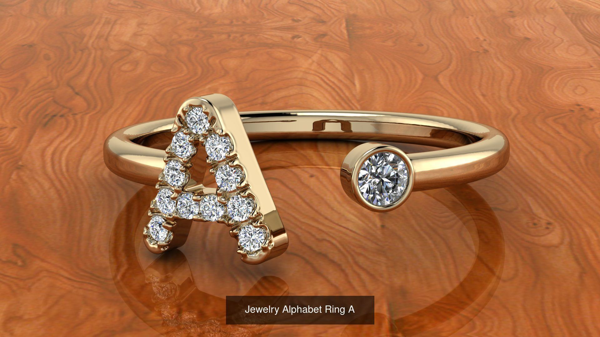 ALPHABET RINGS JEWELRY COLLECTION | CGTrader