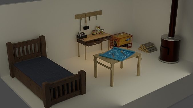 Workshop generator in wooden box 3D model | CGTrader