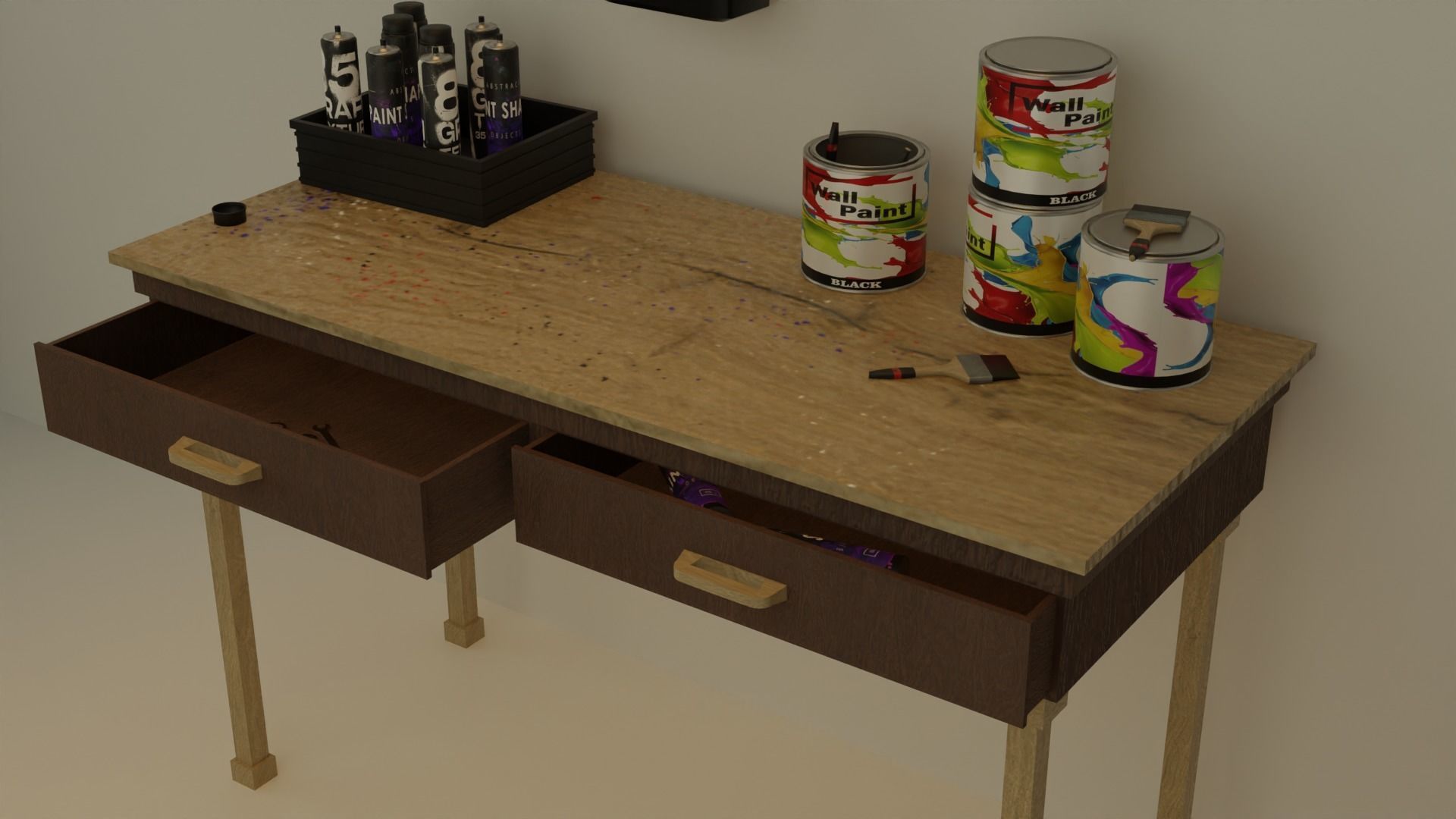 Workshop generator in wooden box 3D model | CGTrader