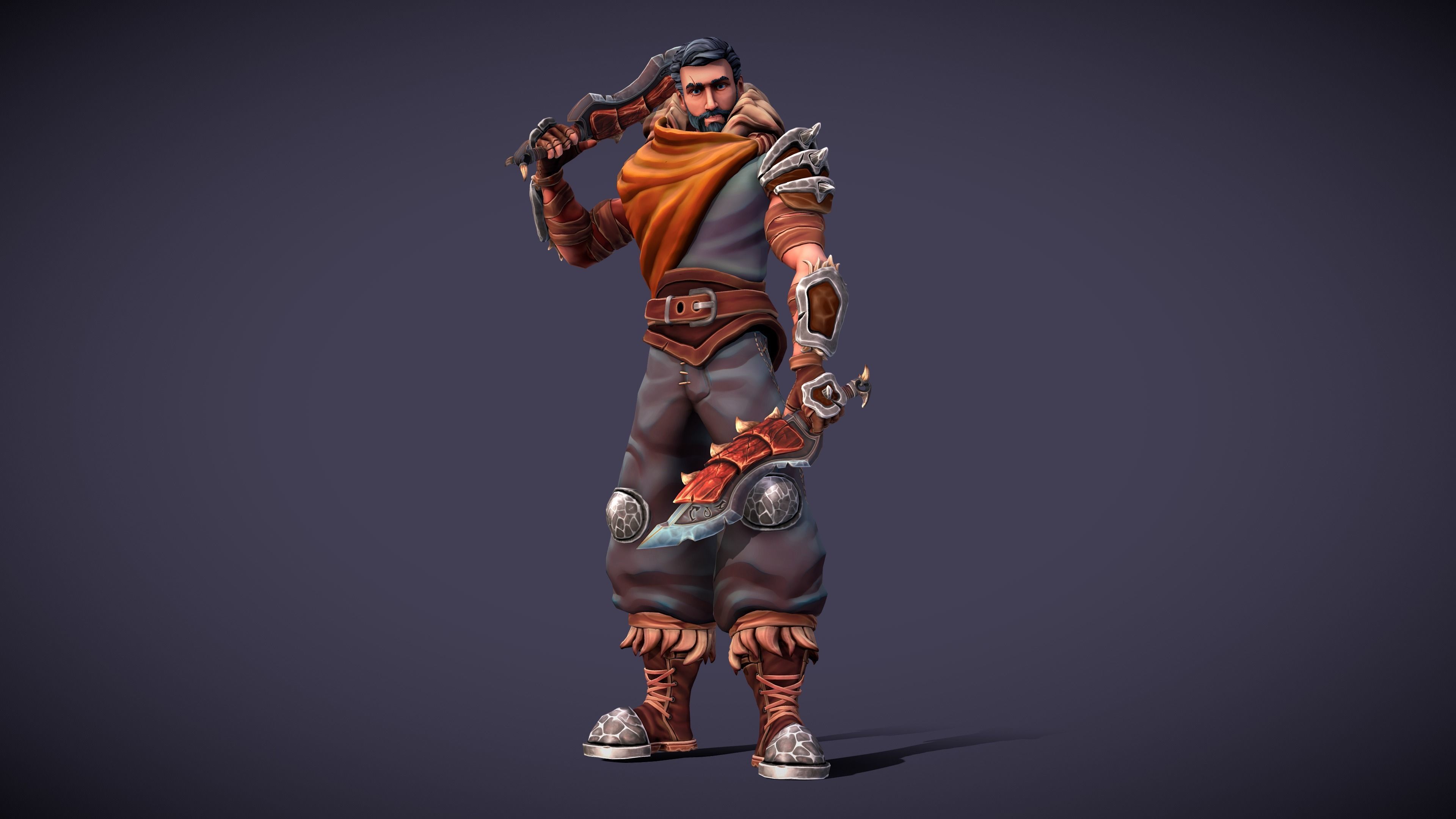 3D model Stylized Warrior VR / AR / low-poly | CGTrader