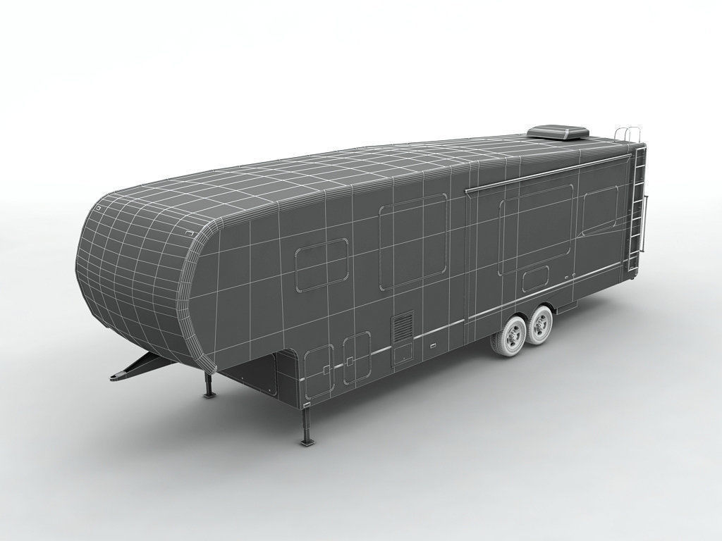 Fifth Wheel Travel Trailer Toy Hauler 2-Axle 2 3D model | CGTrader
