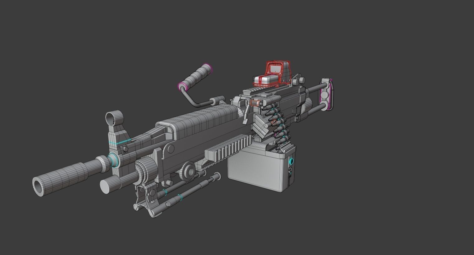 FN MINI M249 Light Machine Gun 3D model | CGTrader