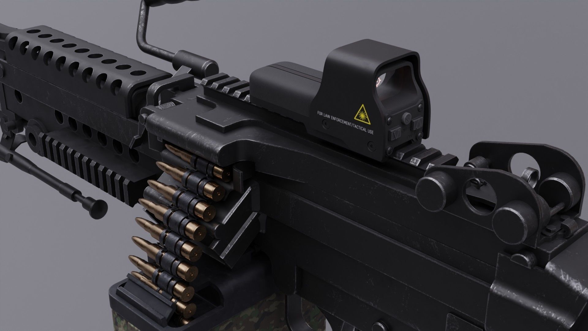 FN MINI M249 Light Machine Gun 3D model | CGTrader