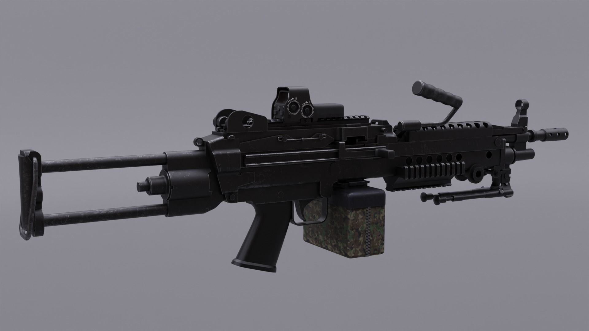FN MINI M249 Light Machine Gun 3D model | CGTrader
